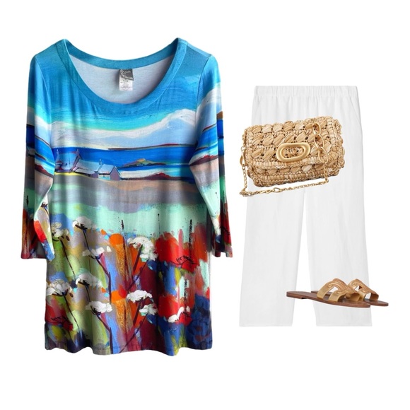 Simply Art by Dolcezza | Tops | Simply Art By Dolcezza Cotton Beach ...